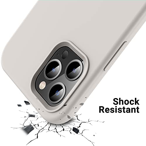 OTOFLY Compatible with iPhone 12 Pro Max Case 6.7 inch(2020),[Silky and Soft Touch Series] Premium Soft Liquid Silicone Rubber Full-Body Protective Bumper Case for iPhone 12 Pro Max (Stone)
