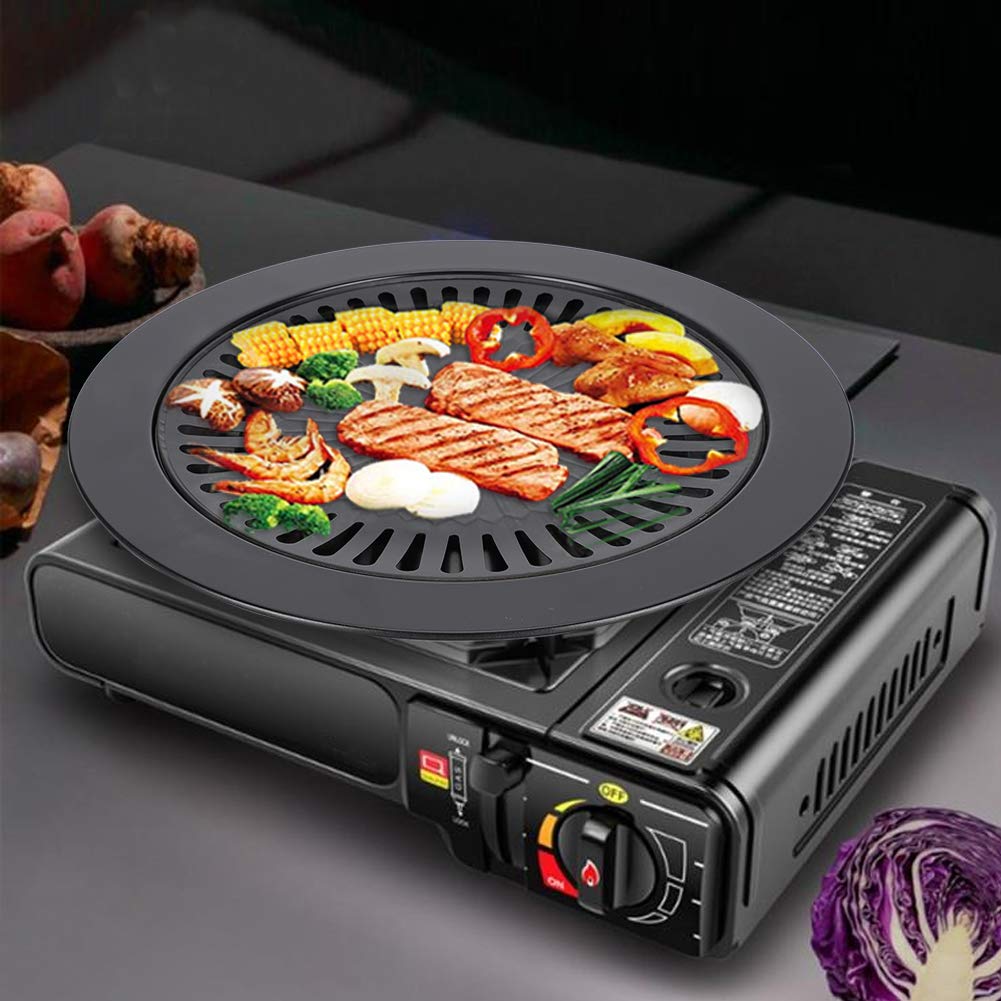 EMUKOEP Non Stick Bakeware Household Barbecue Pan Smokeless Round Nonstick Baking Tray BBQ Roasting Tray Kitchen Utensils