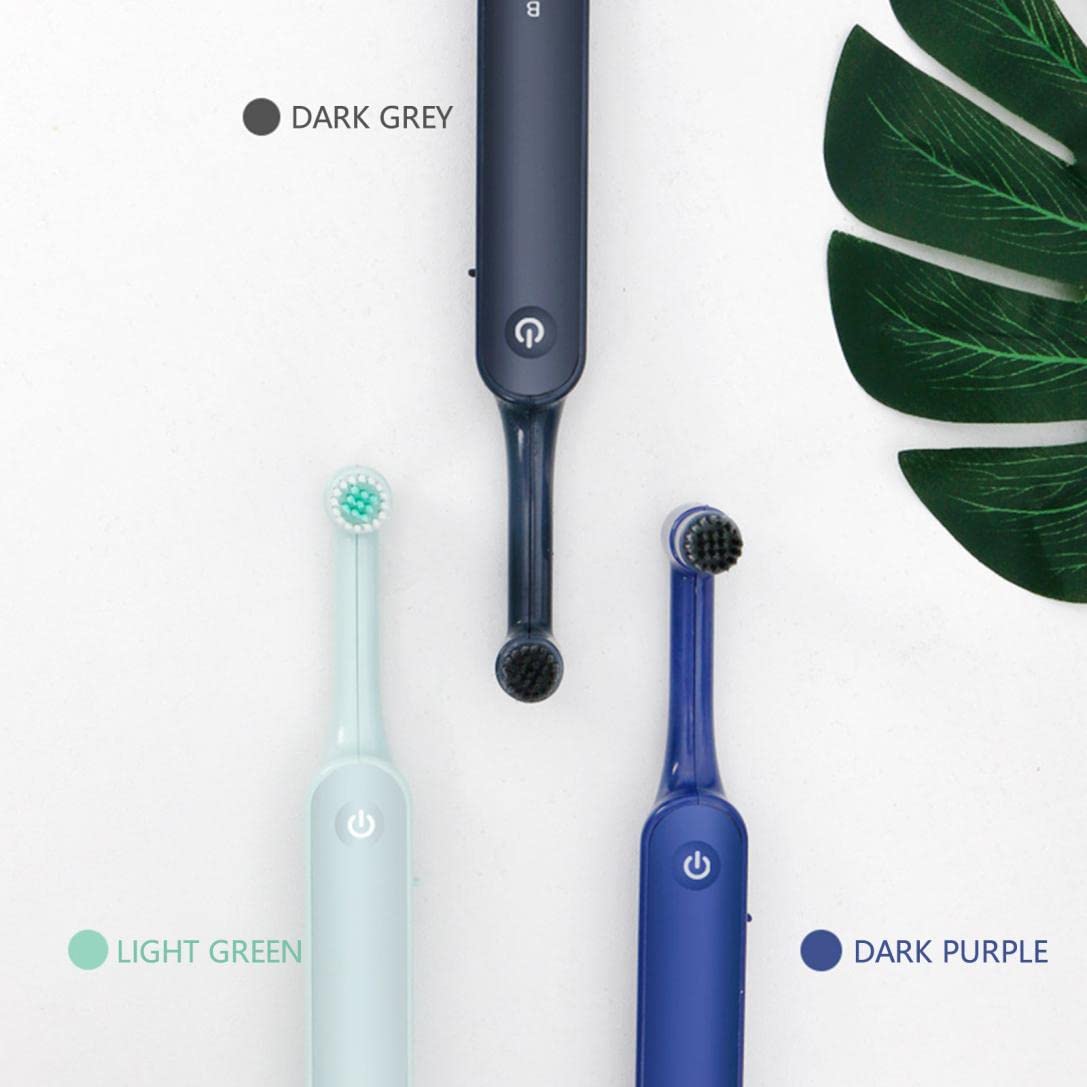 Firzero Electric Toothbrush for Adults, Waterproof Rotary Toothbrush with 4 Brush Heads, Portable USB Rechargeable Soft Bristle Vibrating Toothbrush with Two Gears Net Tooth Mode (Black)