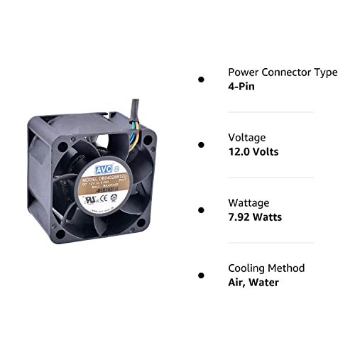 DB04028B12U 40mm Fan 4cm 4028 40x40x28mm 12V 0.66A Dual Ball Bearing 4-Wire 4pin PWM Server Power Airflow Coo