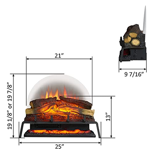 LegendFlame 25" W Free Standing Electric Fireplace Log Set (EF484), Fireplace Insert, Heater 750W/1500W, Crackling Sound, Remote Controlā¦