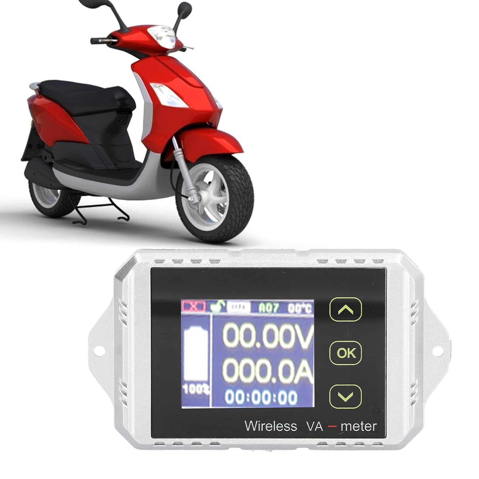 Color Screen DC Voltmeter Ammeter, Lightweight Electrical Measuring Tools with USB Cable for Battery Maintenance Personnel for Electrician