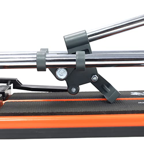 TILER 14 Inch Manual Tile Cutter, Professional Porcelain Ceramic Tile Cutter with Chrome Plated Solid Rails, Tungsten Carbide Cutting Wheel, Adjustable Fence Gauge, Anti-Skid Feet 8103E-2