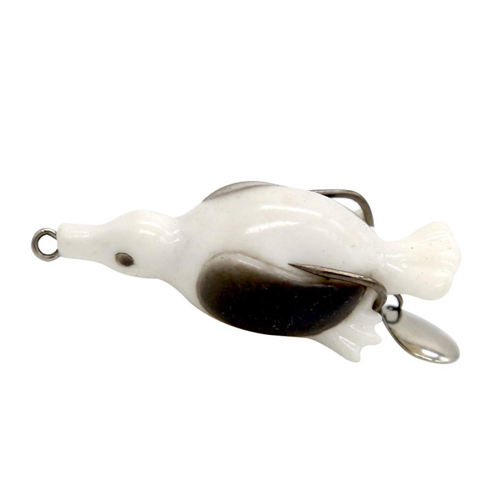 Connoworld Simulation Duck Fishing Bait Soft Lure Tackle Tool with Hook Swivel Sequin Plate - Red