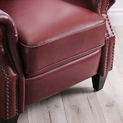 Darby Home Co Modern Style Faux Leather Upholstery Manual Pushback Recliner (Red Faux Leather)