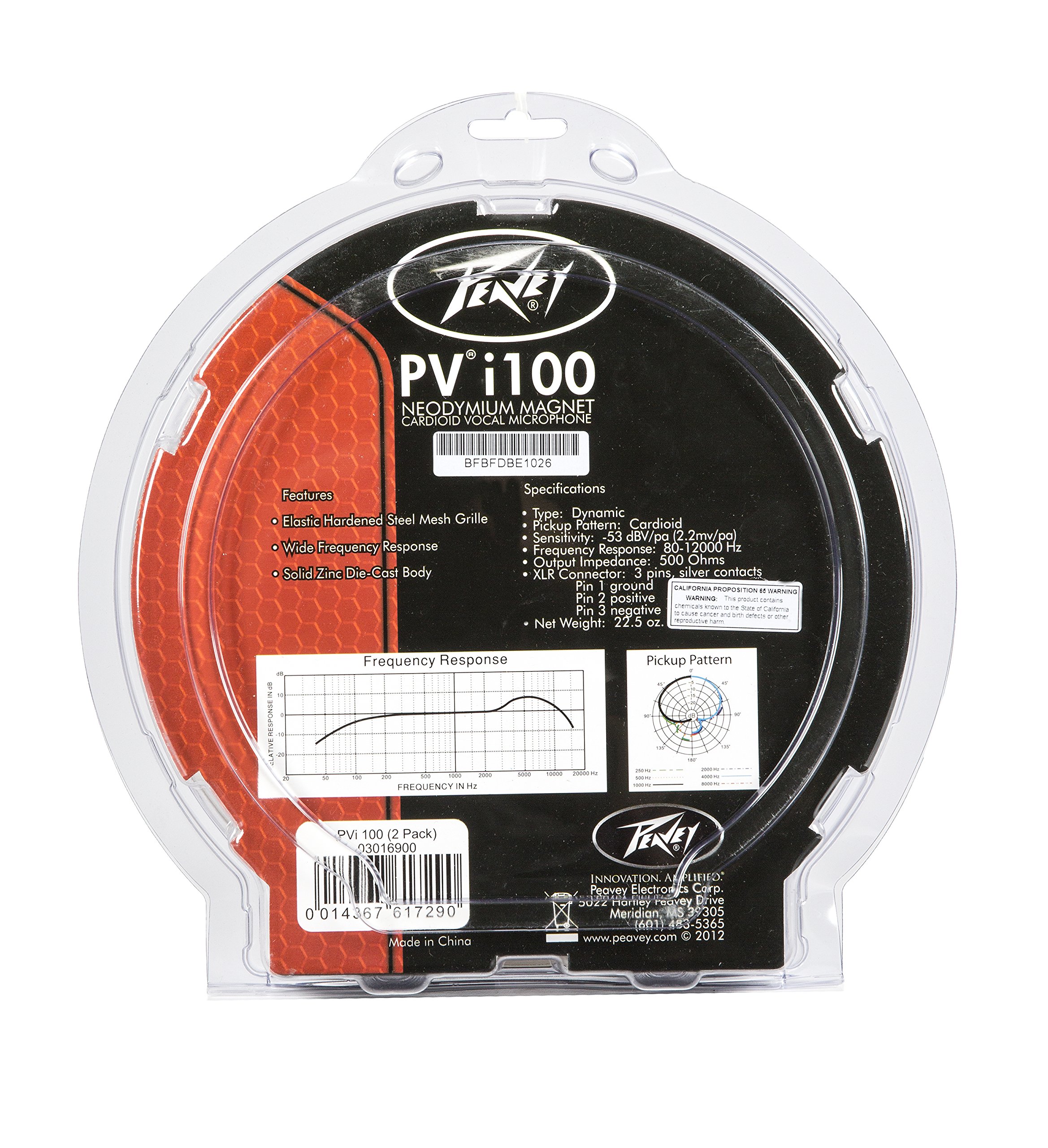 Peavey Pvi 100 - 2-Pack Dynamic Cardiod Microphones