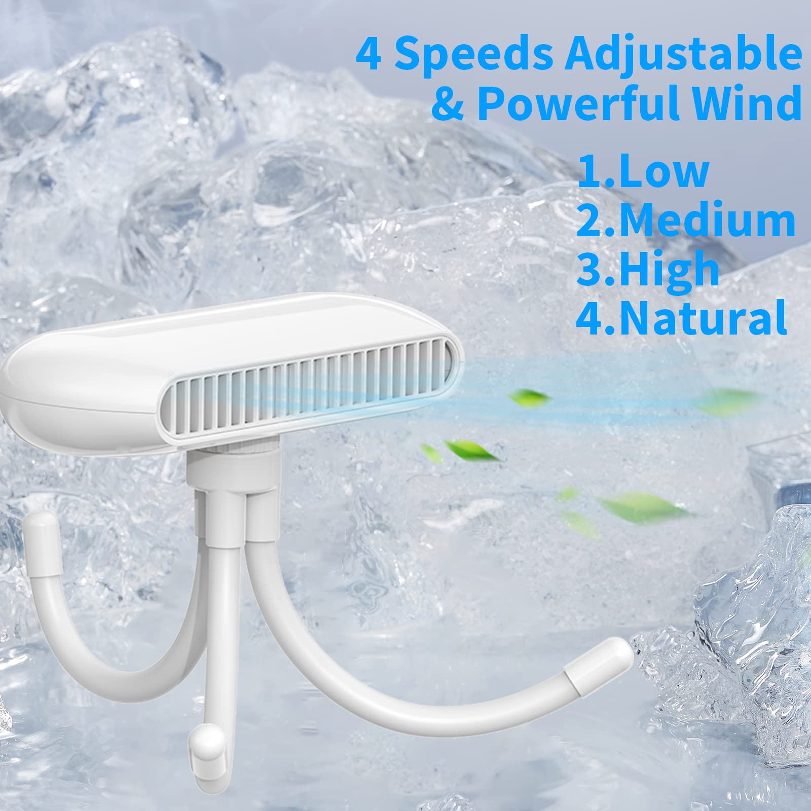 Ganwawo Stroller Fan,Portable stroller Fan,Adjustable tripod fan,USB rechargeable mini fan,Fan for Stroller,Car Seat,Tricycle,Office desk,bedroom,Treadmill,Camping (White)