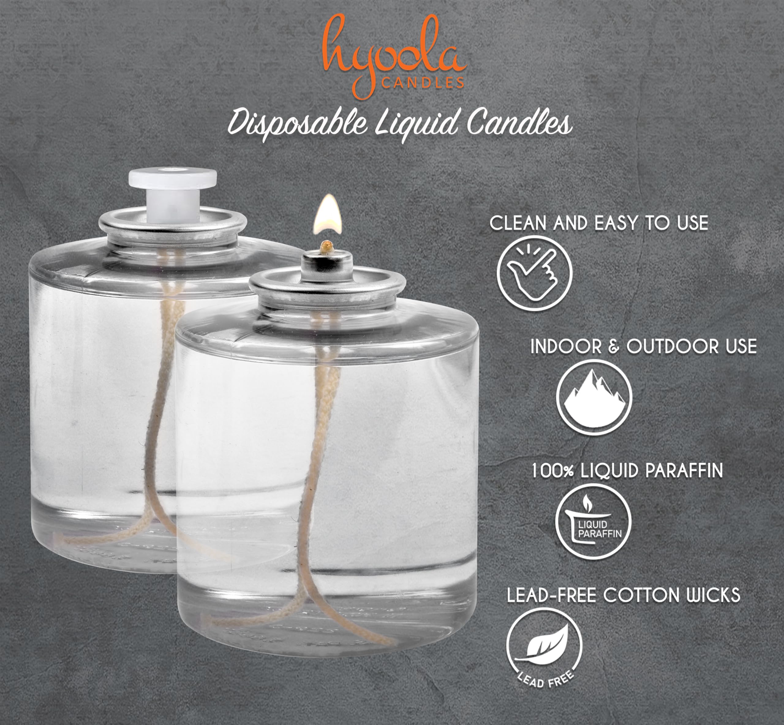 Hyoola Oil Candles - 80 Hour Liquid Candles - Liquid Paraffin Long Burning Candles - 3 Pack - Survival Candles and Emergency Candles