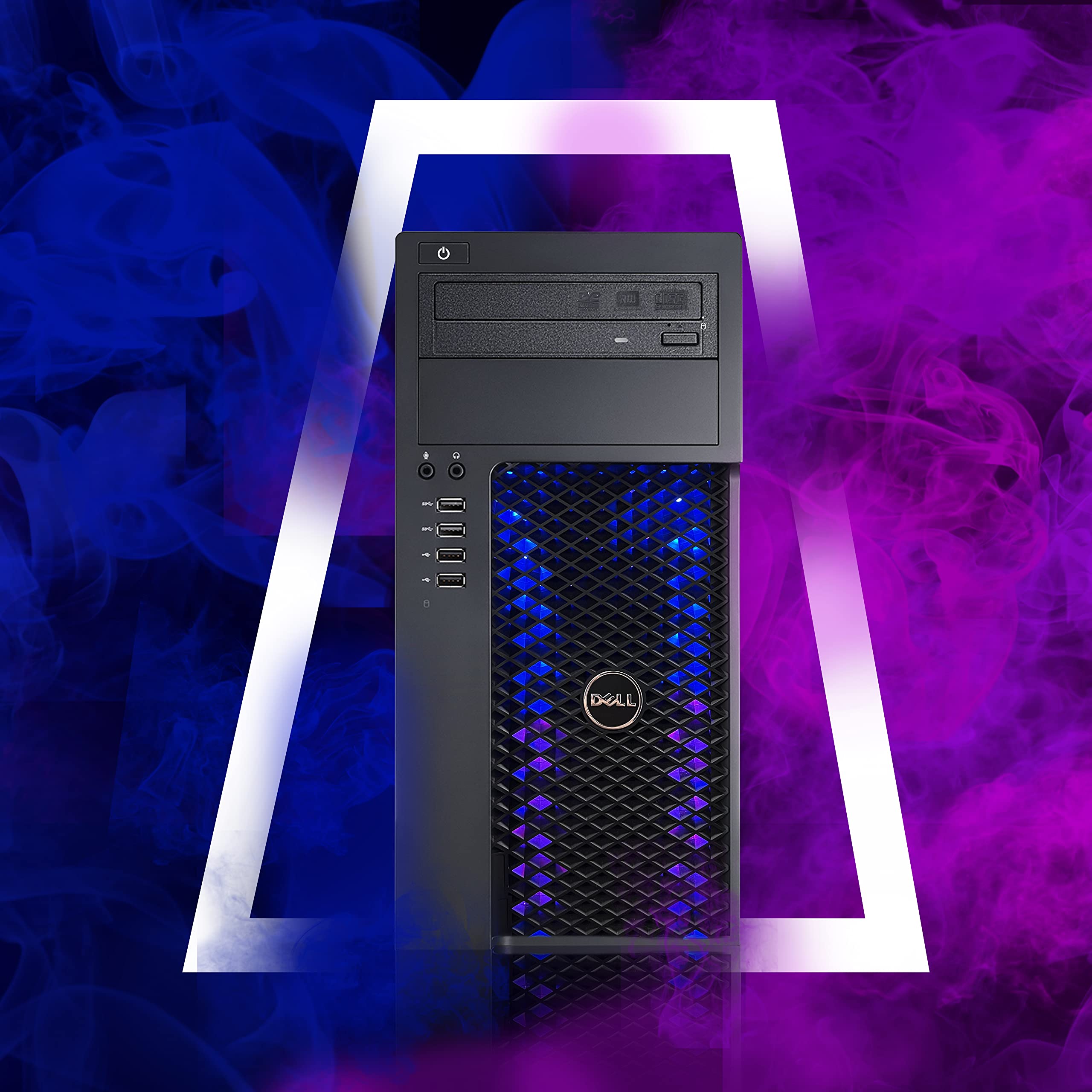 Dell RGB Gaming Desktop PC, Intel Quad I5 up to 3.6GHz, 16GB RAM, Radeon RX 580 8G GDDR5, 128G SSD + 2TB, WiFi & Bluetooth, RGB Keyboard & Mouse, Win 10 Pro (Renewed)