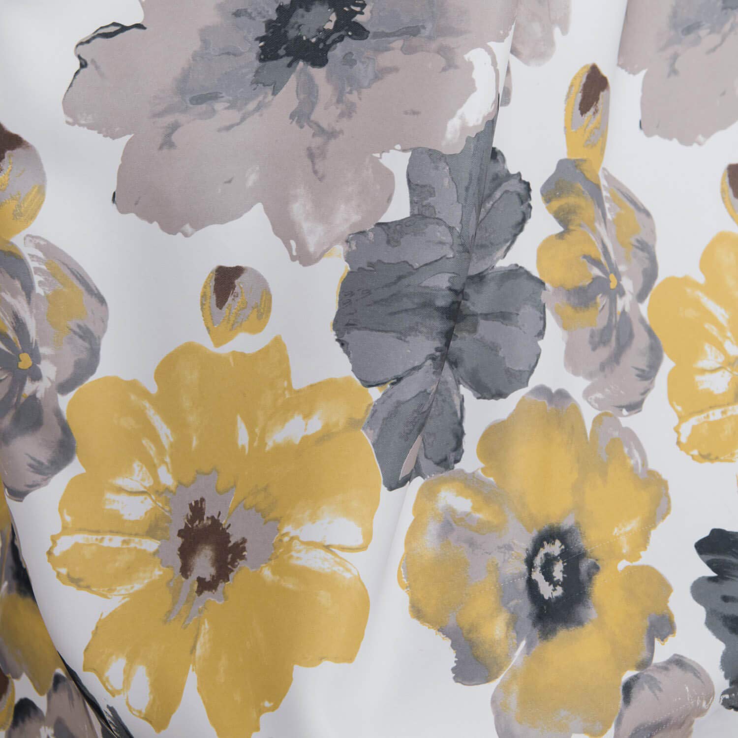 Clacoco Gray Yellow Flower Curtains and Drapes for Living Room Grommet Top 1Panel 42" W 84" L