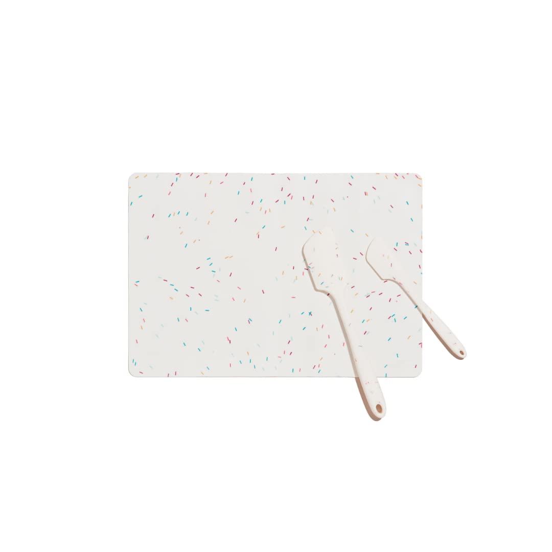 GIR: Get It Right Premium Silicone Baking Set - Non-Stick Heat Resistant Kitchen Baking Tools - Reusable Baking Mat, 11ā and 8ā Spatula ā Sprinkles, (GIR3BK498SKL)