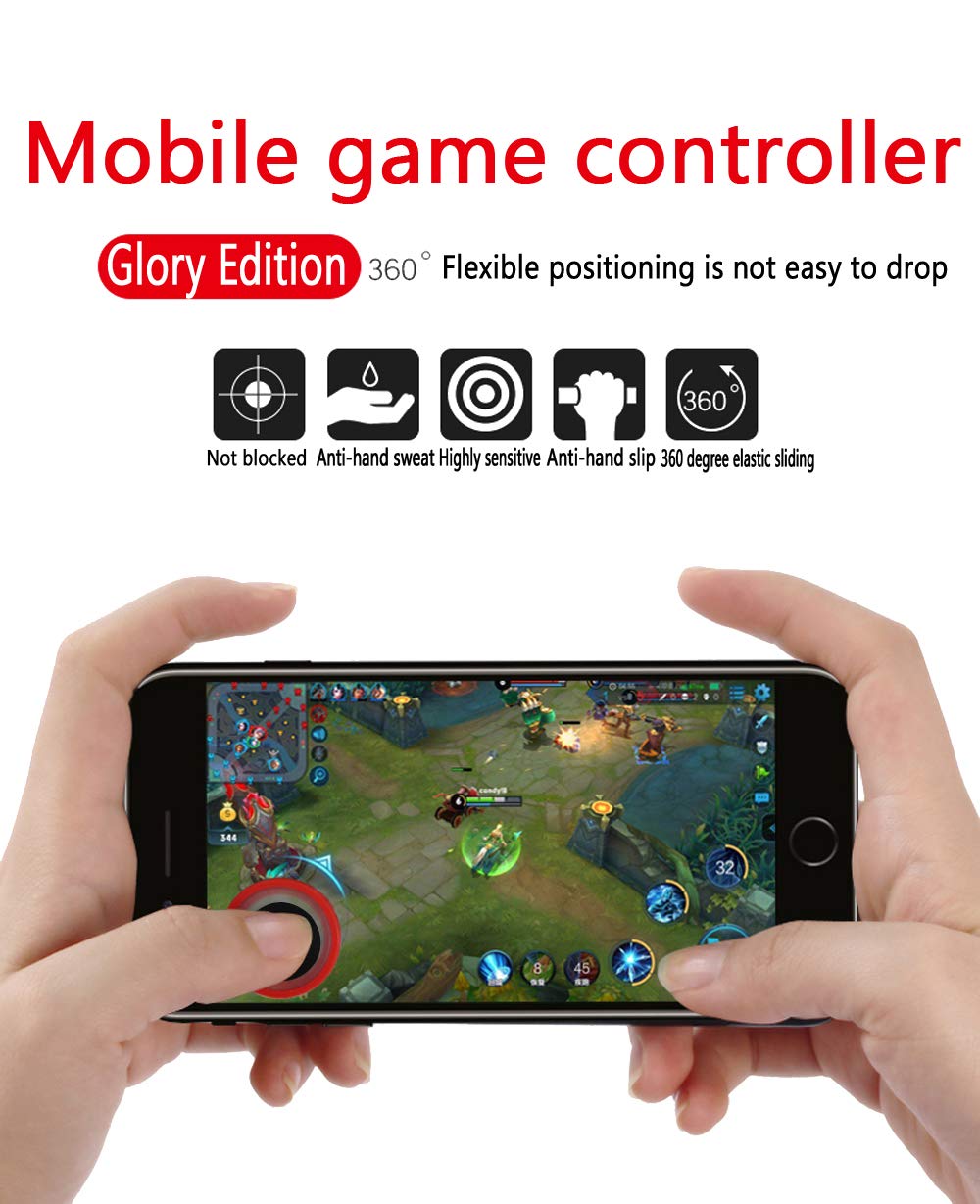 Vakili Mobile Phone Game Joystick Game Control Touch Screen Joypad Game Controller for iPad iPhone Android Mobile Tablet Smart Phone Joystick Touch Screen Joypad Tablet Funny Game Controller 2PACK