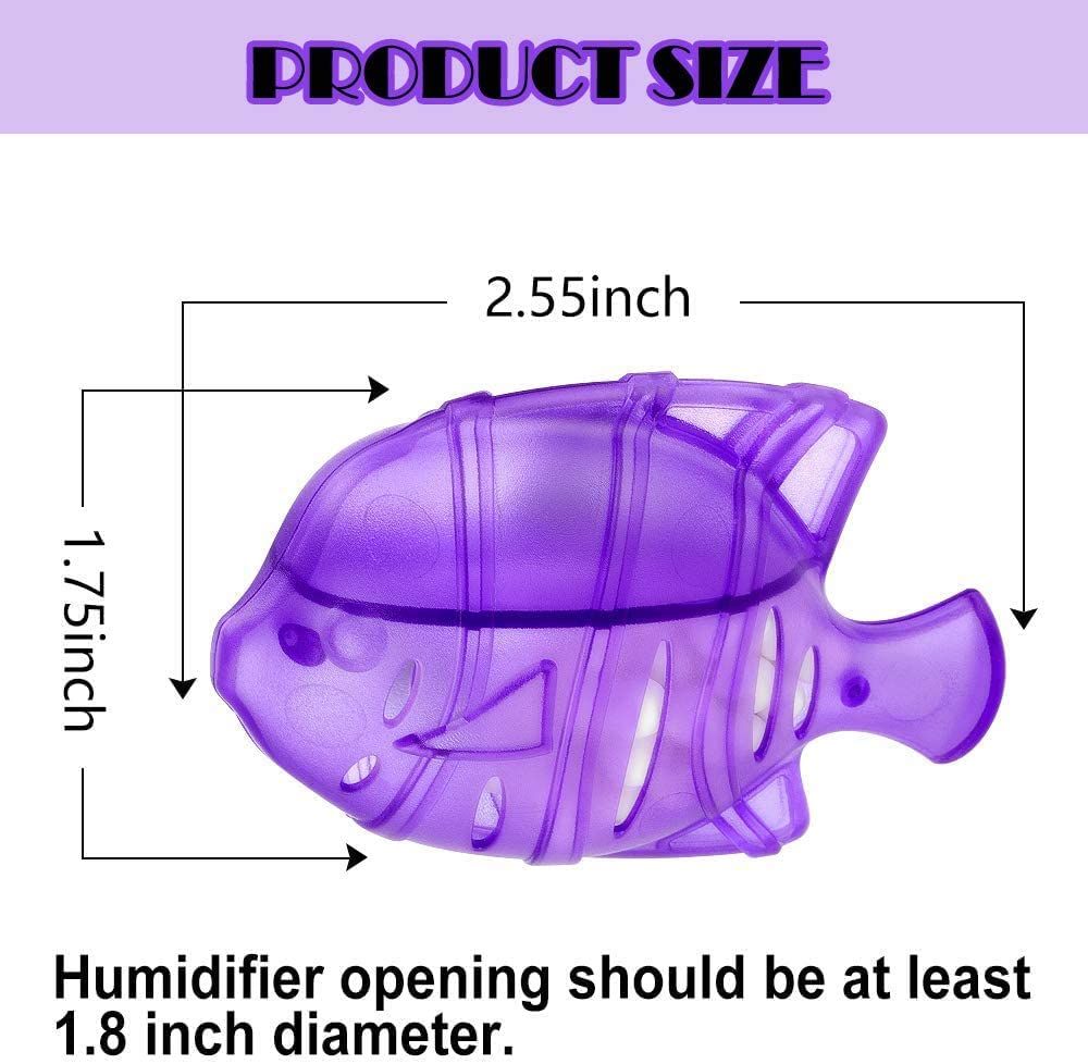 FITORCH 10PCS Universal Humidifier Tank Cleaner, Warm & Cool Mist Humidifiers, Fish Tank,Compatible with Drop, Droplet, Adorable, 1.75" x2.55" (Purple)