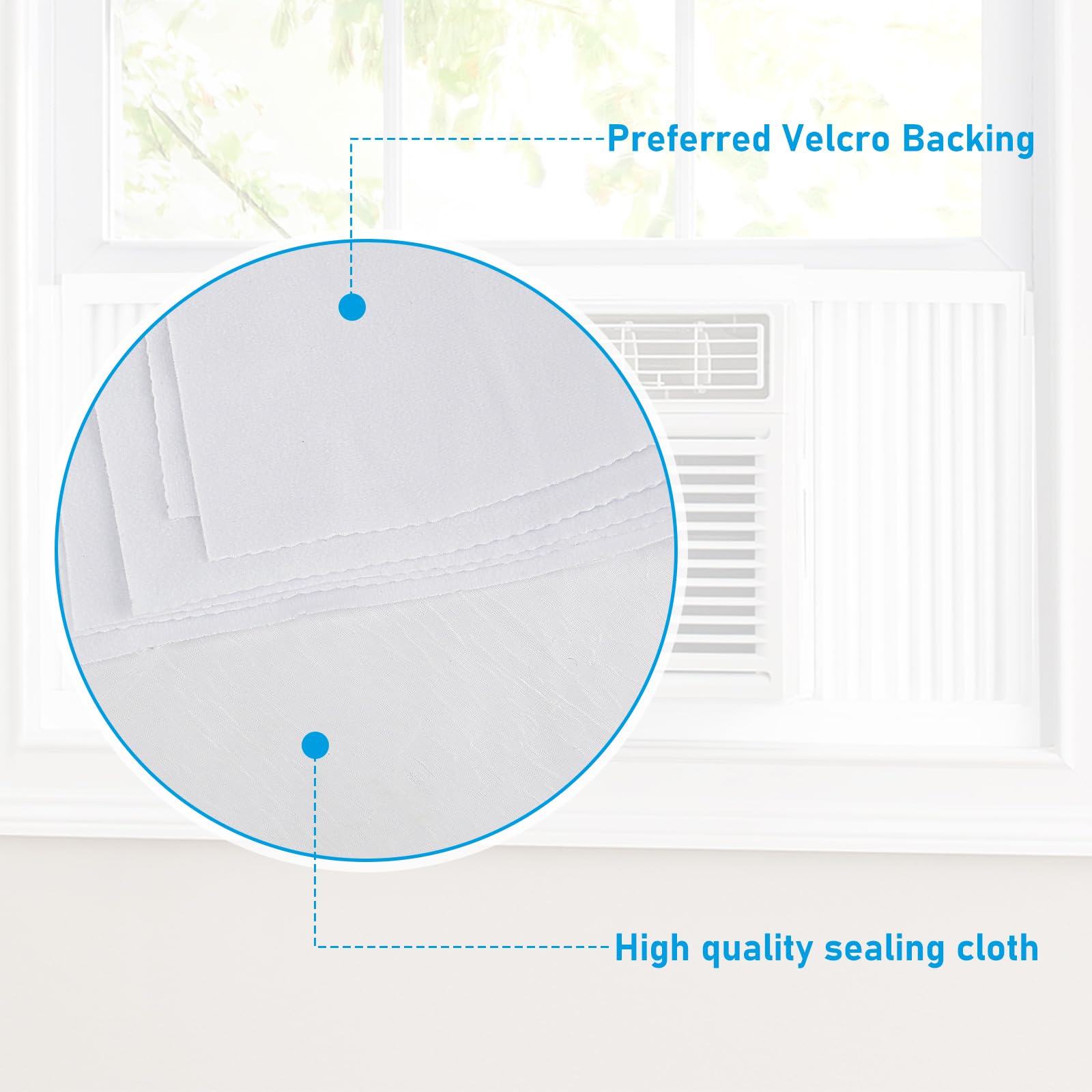 Gpaentsn AC Insulation Side Fabric Seal Vent Kit, Window Air Conditioner Seal Vent Kit with Top Seal Strip, Adjustable