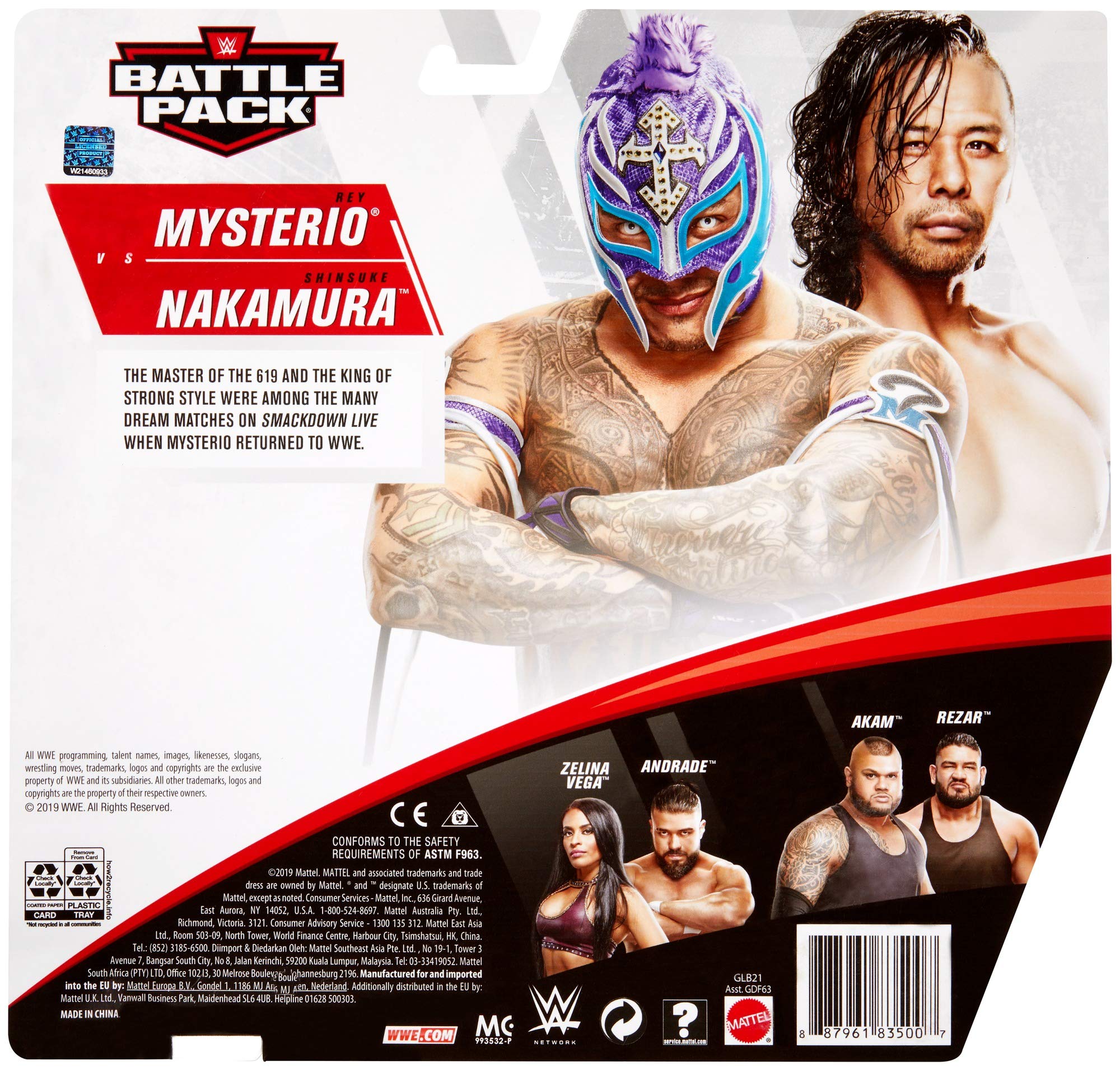 WWE Rey Mysterio vs Shinsuke Nakamura Battle Pack Series #62 with Two 6-inch Articulated Action Figures & Ring Gear