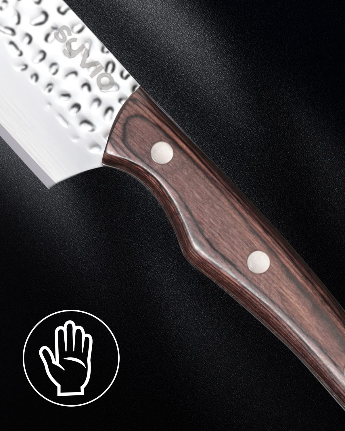 syvio Chef Knife Set, Kitchen Knives with High Carbon Stainless Steel & Wooden Handle, Kitchen Knife Set 3 PCS-8" Chef’s Knife &7" Santoku Knife&5" Paring Knife with Gift Box