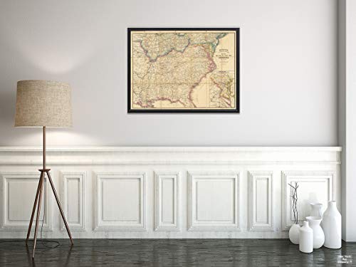 Map of The Seat of Civil War in America 1862 | Historic Vintage Reprint | Size: 18x24