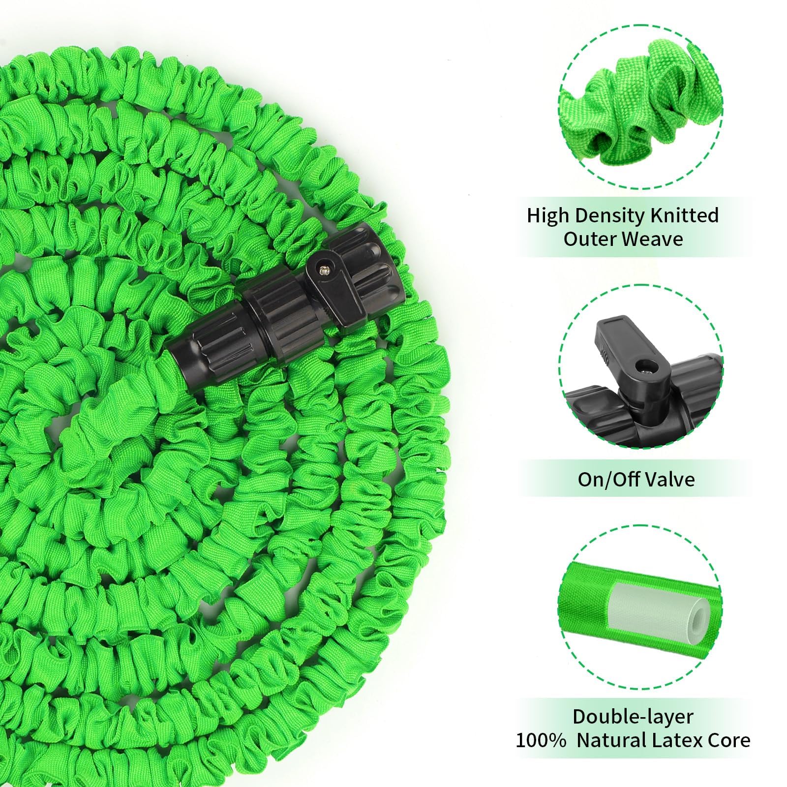 Garden Hose Expandable Water Pipe: 50FT Flexible Water Hose with 7 Function Spray Nozzle, Lightweight Retractable Hose for Garden Yard Cleaning
