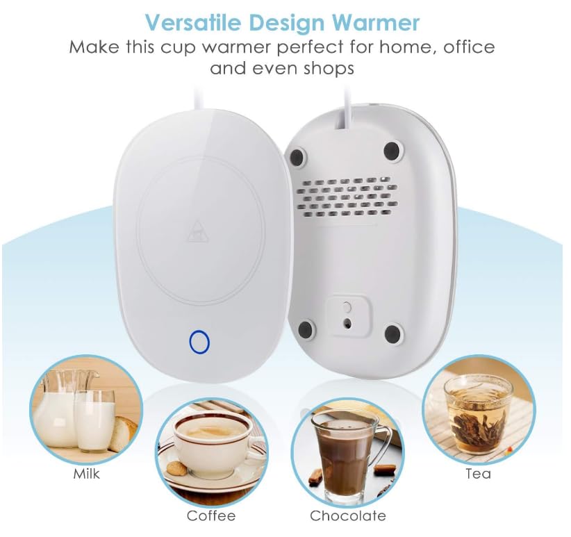 Coffee Mug Warmer Automatic Shut Off for Coffee, Milk, Tea, Water, Beverage Warmers with Touch Screen Switch for Office/Home