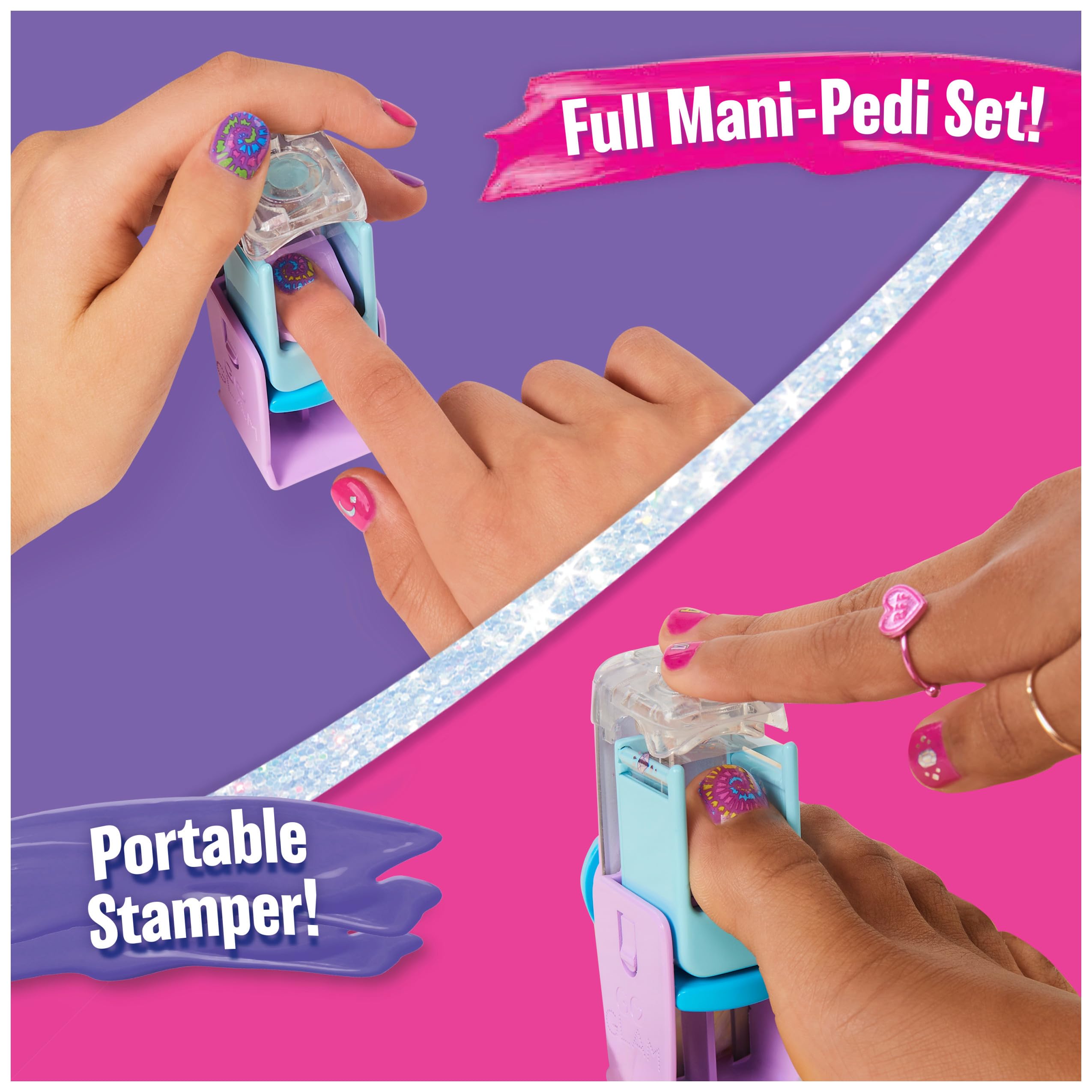 Cool Maker, GO Glam U-nique Metallic Nail Salon with 200 Icons and Designs, 4 Polishes, Stamper & Dryer, Nail Kit for Girls, Amazon Exclusive