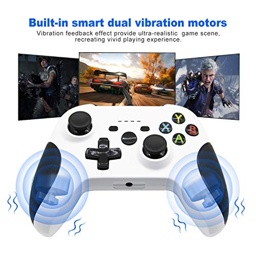 Controller for Xbox One,USB Wired PC Controller Gamepad Joystick for Xbox One S/ Xbox One X, Windows 7/8/10 with 7.2ft Cord, Dual-Vibration Turbo - White