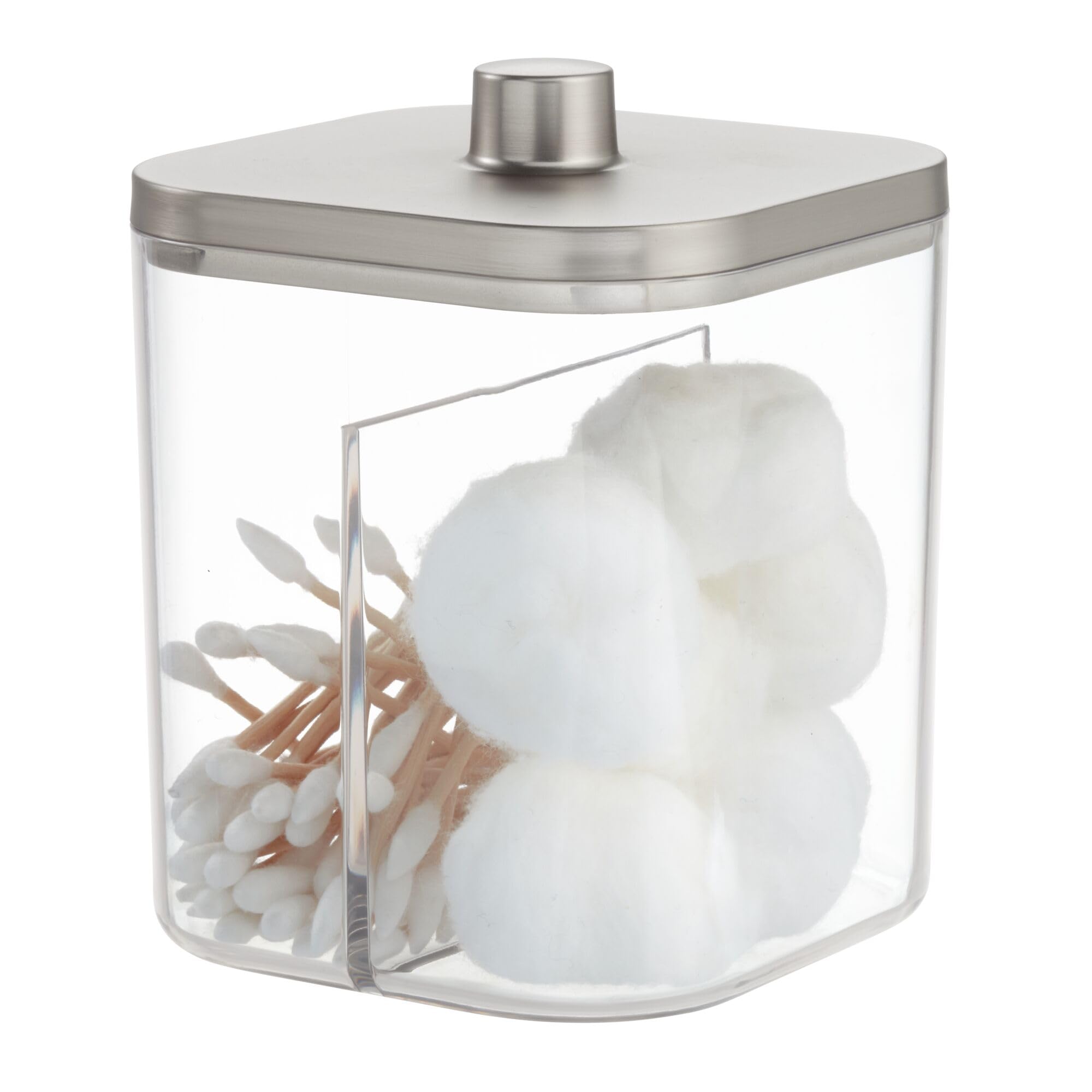 iDesign The Ilyse Collection Canister ā Clear & Brushed Nickel