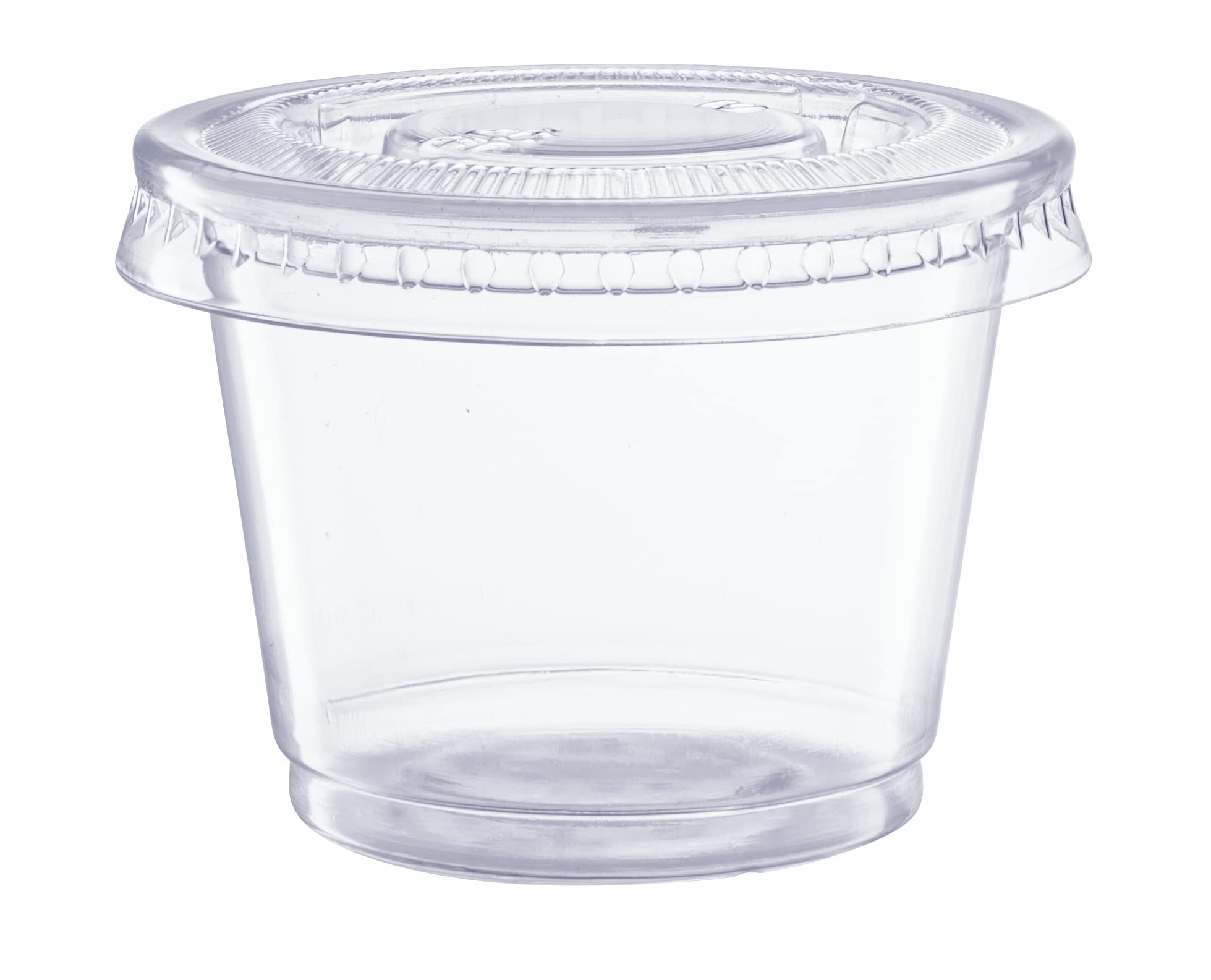 Comfy Package [200 Sets - 1 oz.] Plastic Disposable Portion Cups with Lids, Souffle Cups, Jello Cups