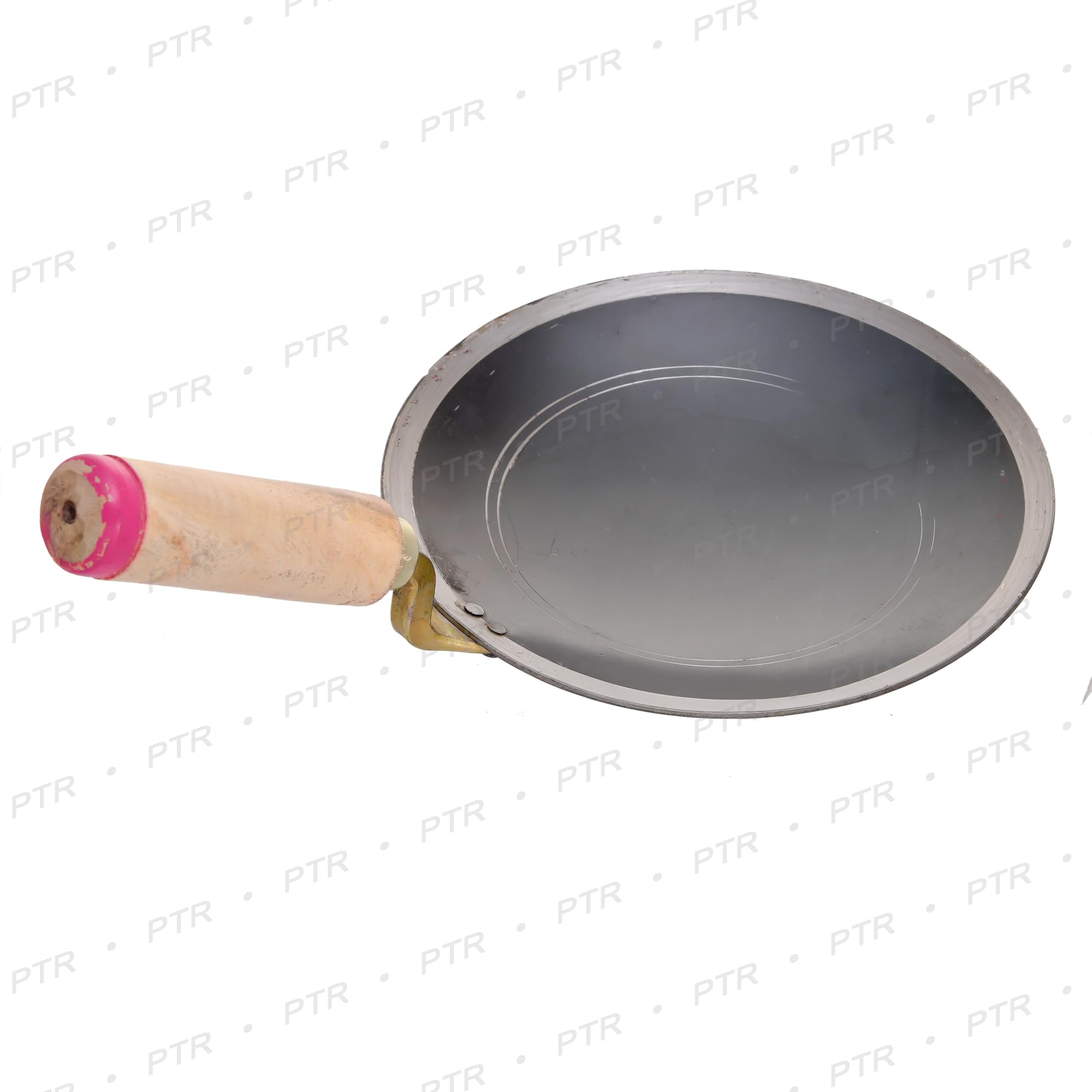 PTR Traditional Pure Iron/loha/lohakhand Tawa/Tava for Roti/Chapati with Wooden Handle(1 kg)