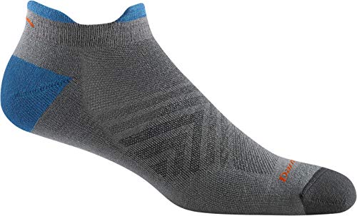 Darn Tough (1054) Run Coolmax No Show Tab Ultra-Lightweight with Cushion Men's Sock - (Gray, Large)