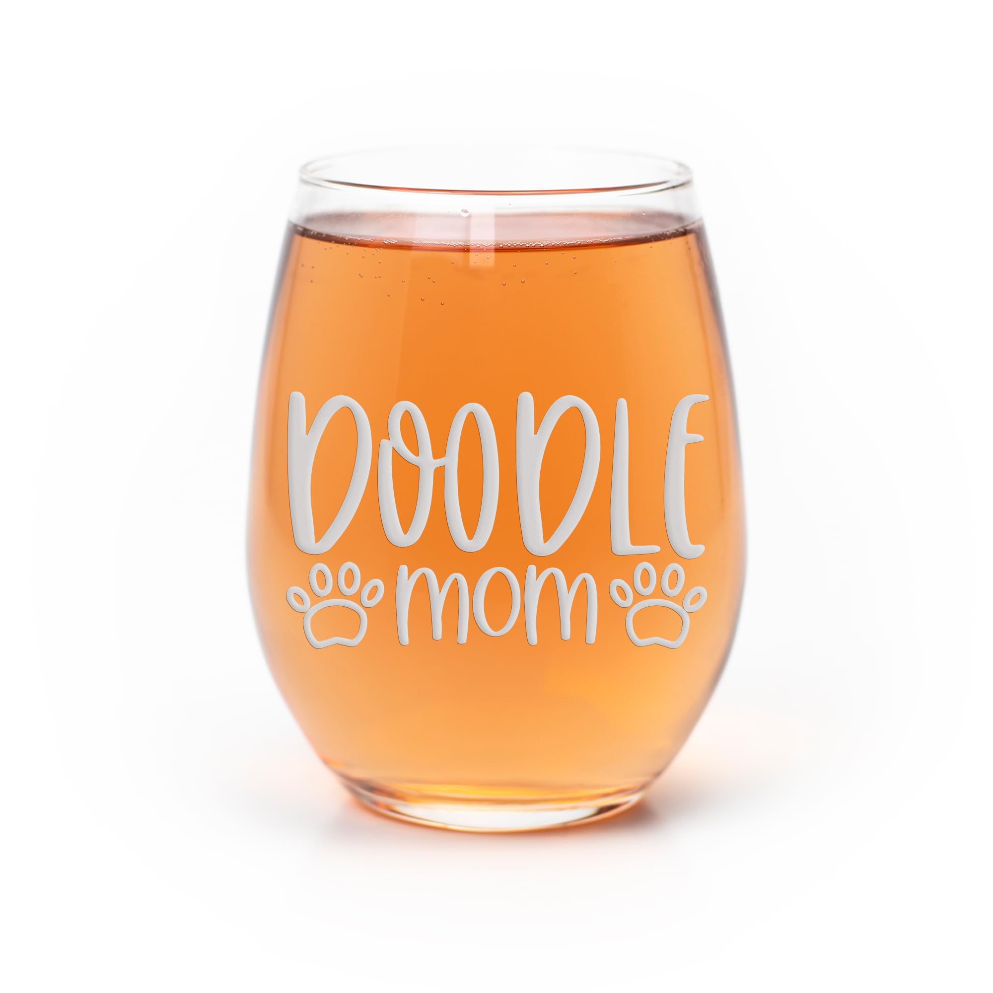 Doodle Dog Mom Stemless Wine Glass - Golden Doodle Gift, Dog Mom Gift, Dog Owner Gifts