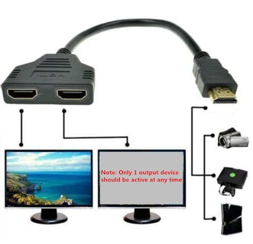 CHENDUOMI 1080P HDMI Switch Male to 2 HDMI Female 1 in 2 Out Splitter Black Cable Adapter Converter