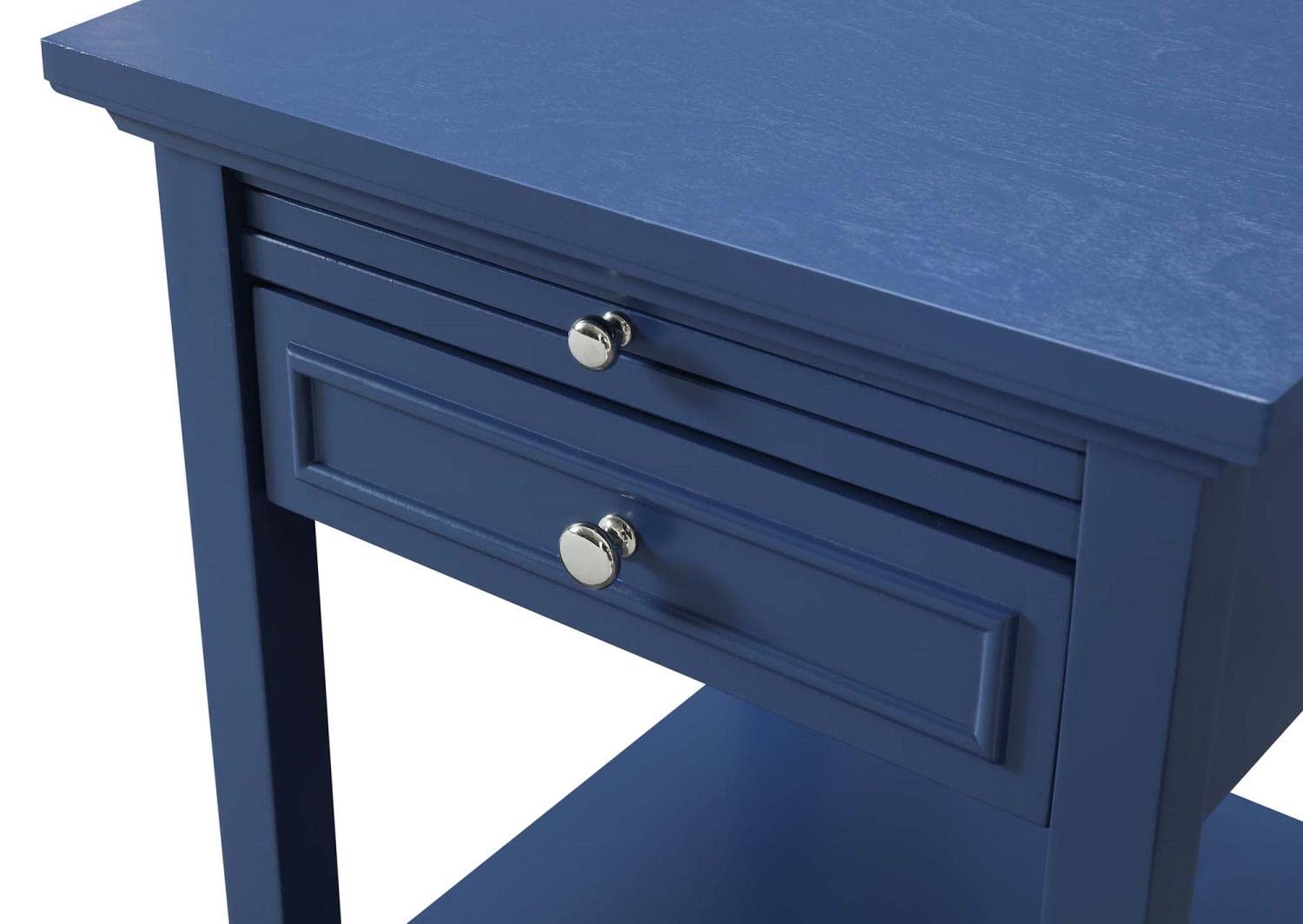 Convenience Concepts American Heritage Logan 1 Drawer End Table with Pull-Out Shelf, Cobalt Blue