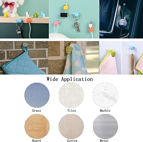 Miyabitors 16PCS Silicone Thumb Wall Hook,Adhesive Thumb Wall Decor Hook Multifunctional Clip Holder,Thumb Hook Up for Cable rganizer Holder Clips,Creative Key Holder , Toothbtush Holder Storage(A)