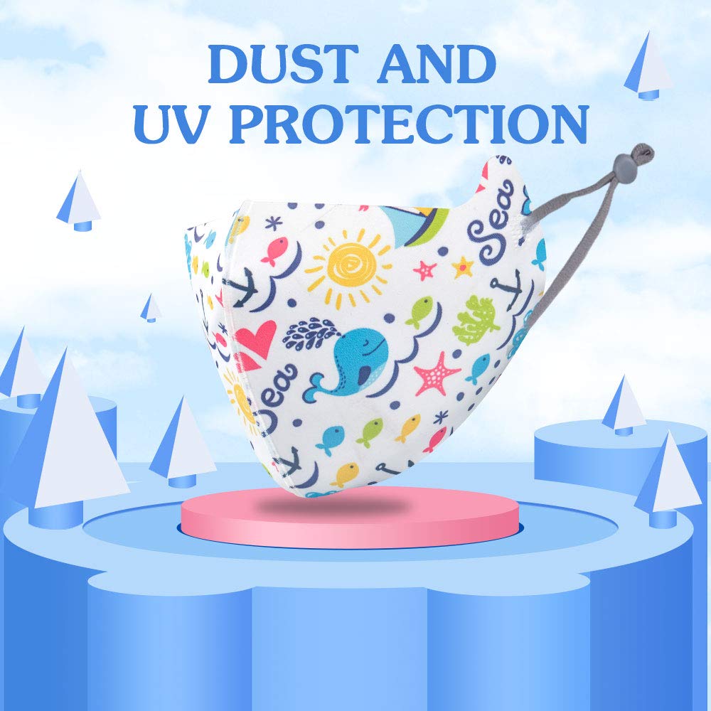 DECOMEN Kids Cloth Face Covering,Washable, Reusable, Multi Pack,UV Protection for Outdoor Activities