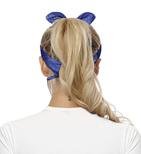 Decorative Masks Neck Gaiter Face Kids Mask Headband Bandana for Women Christmas Breathable Reusable Washable Face Cover Blue Pattern