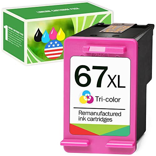 Limeink Remanufactured Ink Cartridge Replacement for HP Ink 67 XL for HP 67xl Ink cartridges Color Ink for HP 67 for HP Printer Ink Deskjet 2700 Envy 6000 6055 4155e 2755e pro 6400 Color 67
