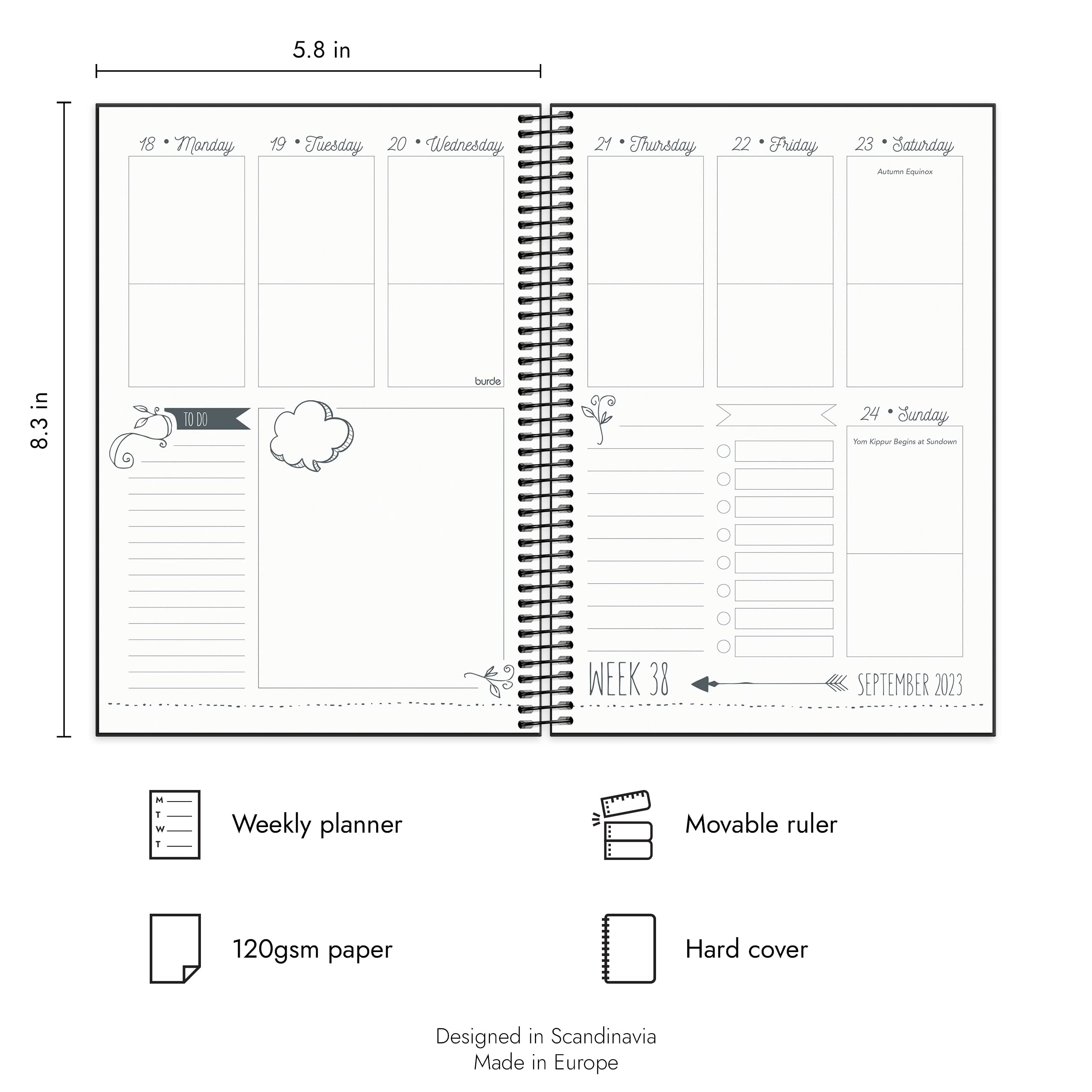 Doodle Life Planner for Academic Year 2023-2024 | 31 July 2023-25 August 2024 | Weekly Planner with Space for Creativity | Week to View Academic Diary 2023-2024 (Cover: White) | 120gsm paper