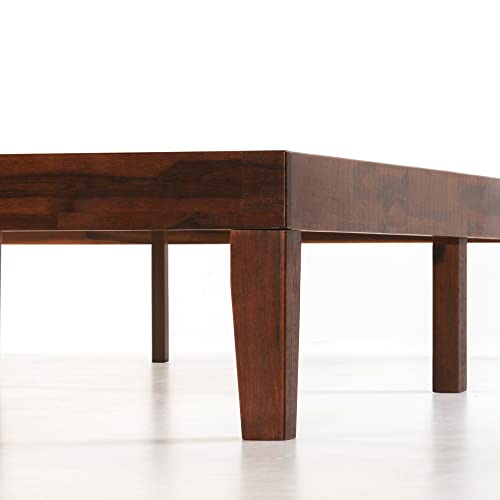 Mellow Naturalista Classic 12 Inch Solid Wood Platform Bed with Wooden Slats, Cal King, Espresso