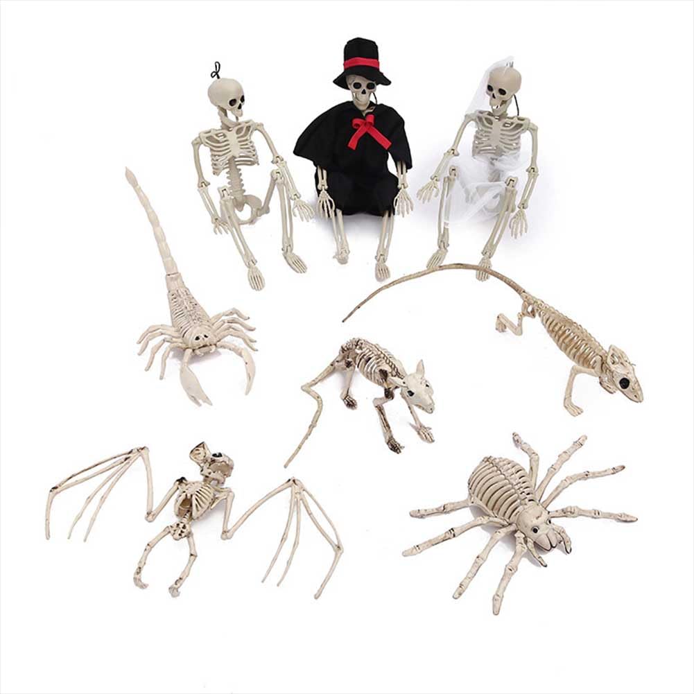 CREATIVE HOBBIES Halloween Skeleton Decoration, Animals Crazy Bones Decoration Life Size Snake Dragon Bones Skeleton Animals Toy for Hallowmas Decoration Haunted House Party