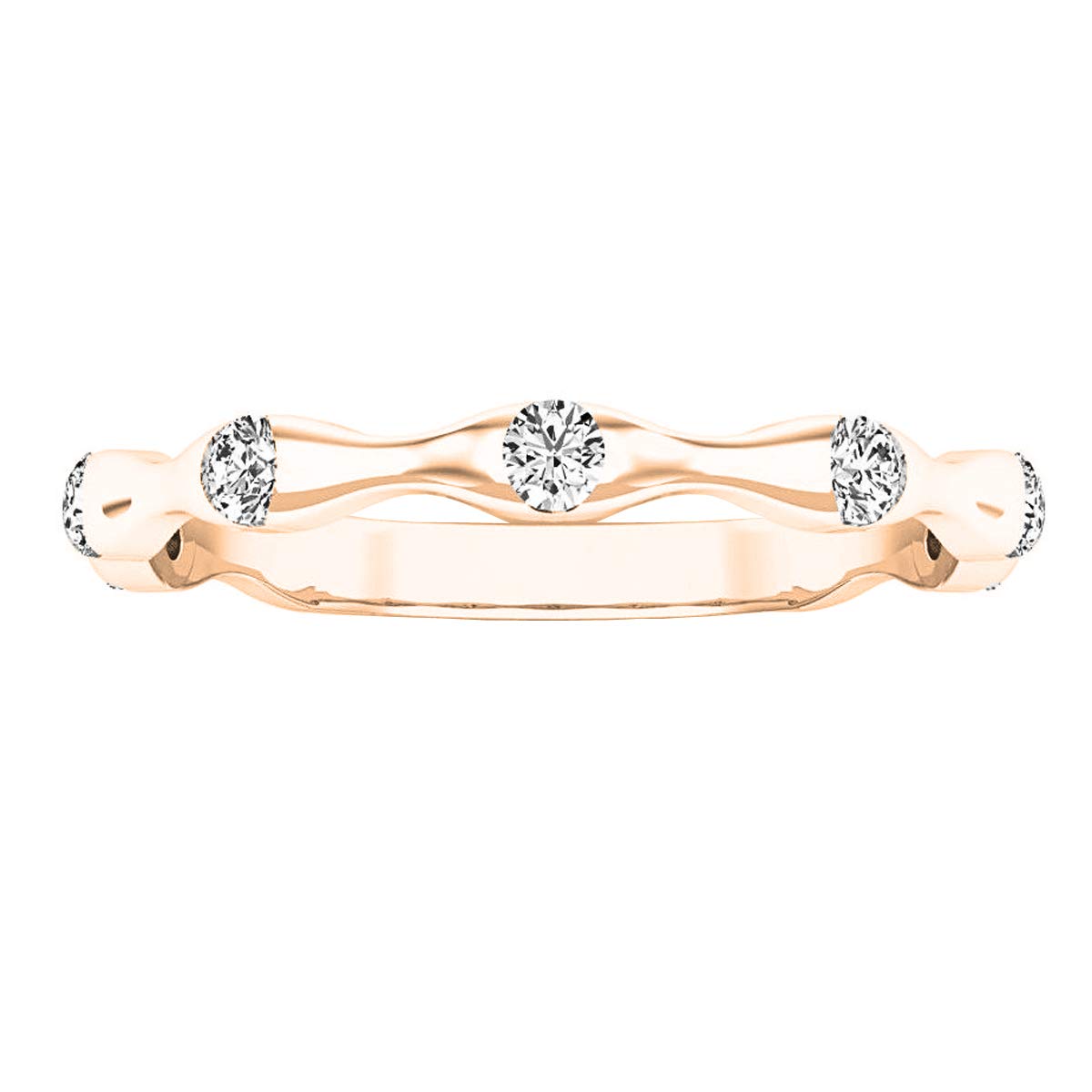 Dazzlingrock Collection 0.25 Carat (ctw) 14K Round Diamond Ladies Eternity Wedding Band Ring 1/4 CT, Rose Gold, Size 7
