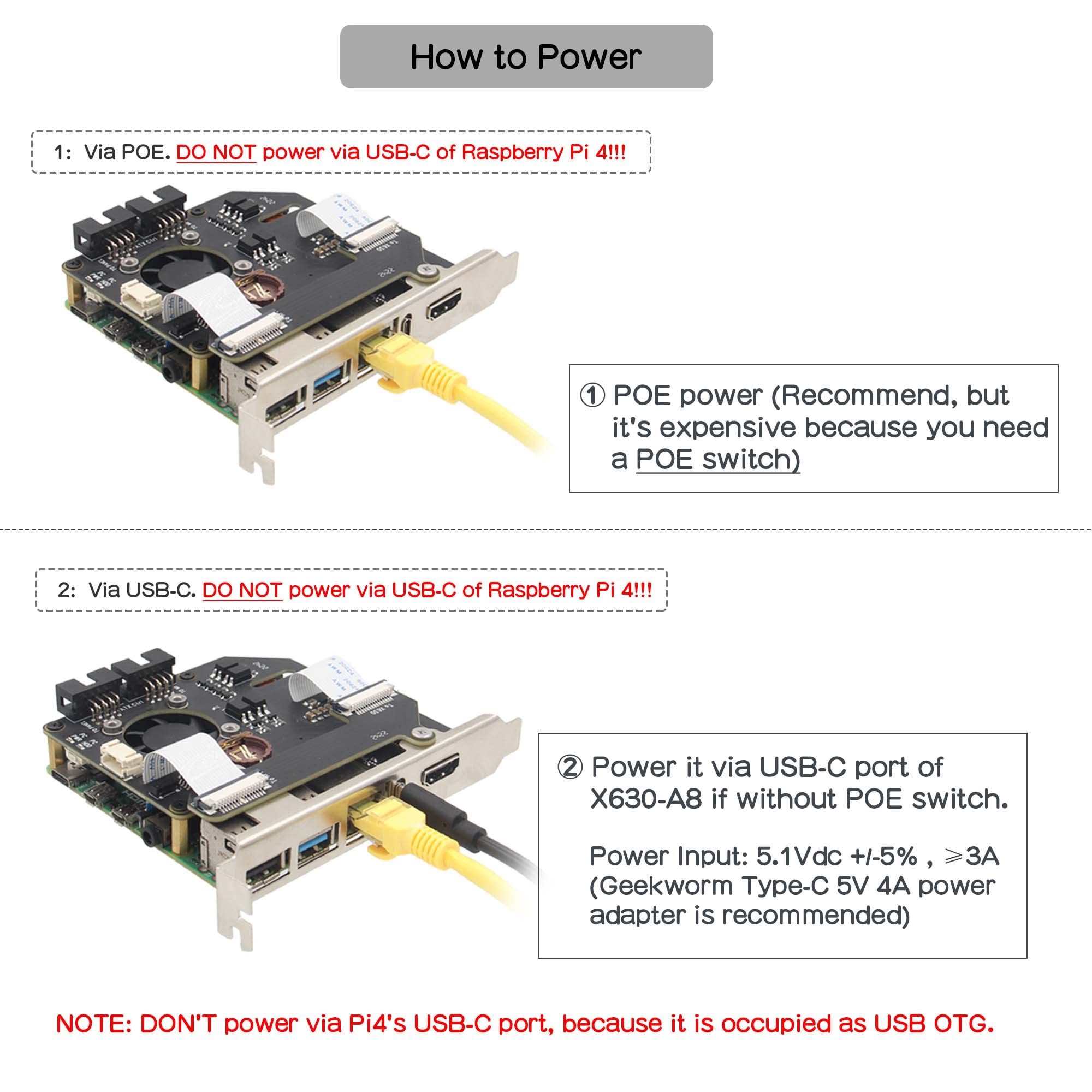 Geekworm KVM-A8 PCIe Version for Raspberry Pi 4 Model B KVM Over IP Support KVM V3 PoE ATX HDMI CSI (Not Include Raspberry Pi)
