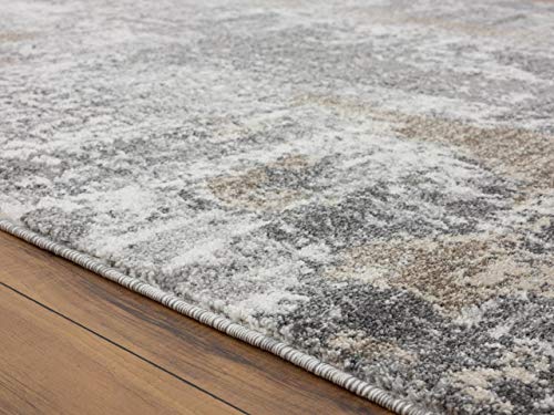 LUXE WEAVERS Euston Collection 7679 Grey 5x7 Abstract Area Rug