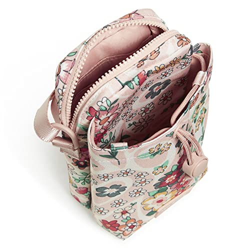 Vera Bradley Women's Recycled Lighten Up Reactive Deluxe Water Bottle Crossbody Sling Bag, Prairie Paisley, One Size