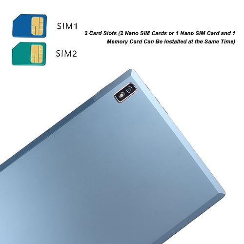 DAUERHAFT Office Tablet, 4G LTE 5G WiFi Tablet PC Octa Core CPU 10.1 Inch 8MP 16MP Camera 12GB 512GB Memory for Home (Blue)
