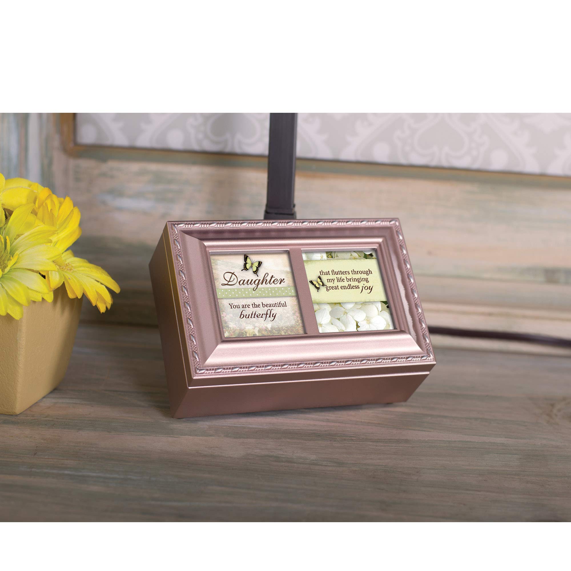 Cottage Garden Daughter You Give Me Joy Pink Petite Traditional Music Box Plays Unchained Melody