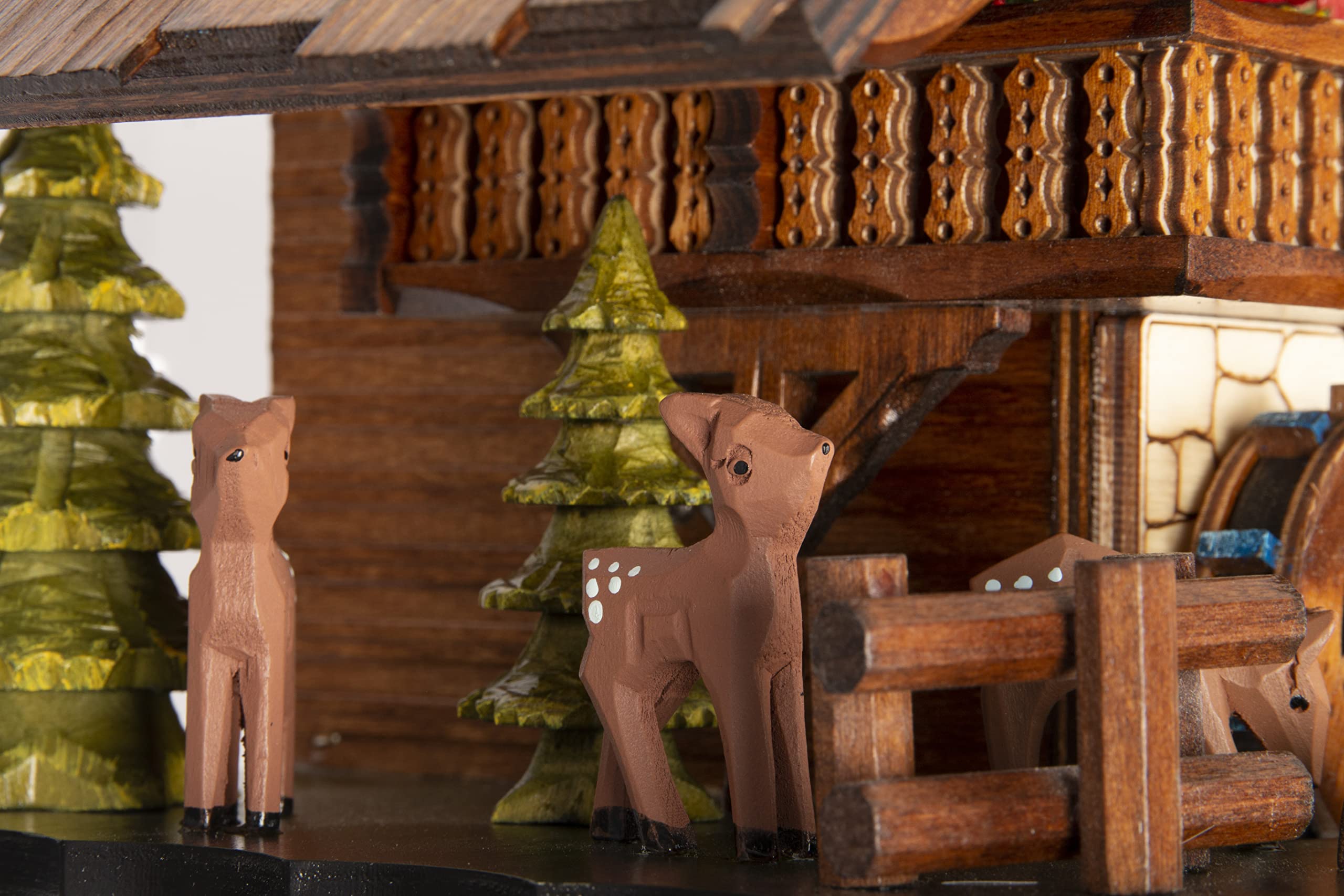 Cuckoo-Palace Large German Cuckoo Clock - The Seesaw Mill Chalet with Quartz Movement with Moving Seesaw - Black Forest Clock