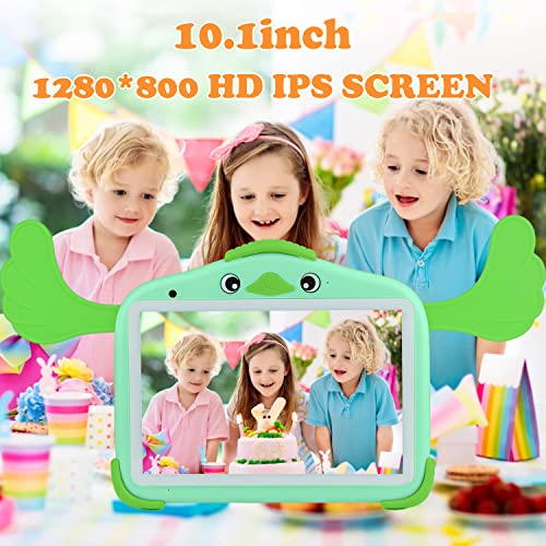 Tablet for Kids 10 inch Kids Tablet 2GB 32GB Android 11 Kids Tablet PC with Kid-Proof Case 1280 * 800 HD Display, Toddler Tablet with Parental Control, Dual Camera, WiFi(Green)