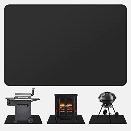 FLASLD Fire Resistent Fireplace Hearth Mat 30×40inch, Fire Retardant Hearth Pad for Wood Stove Fireplace, Protect Floor from Sparks Embers