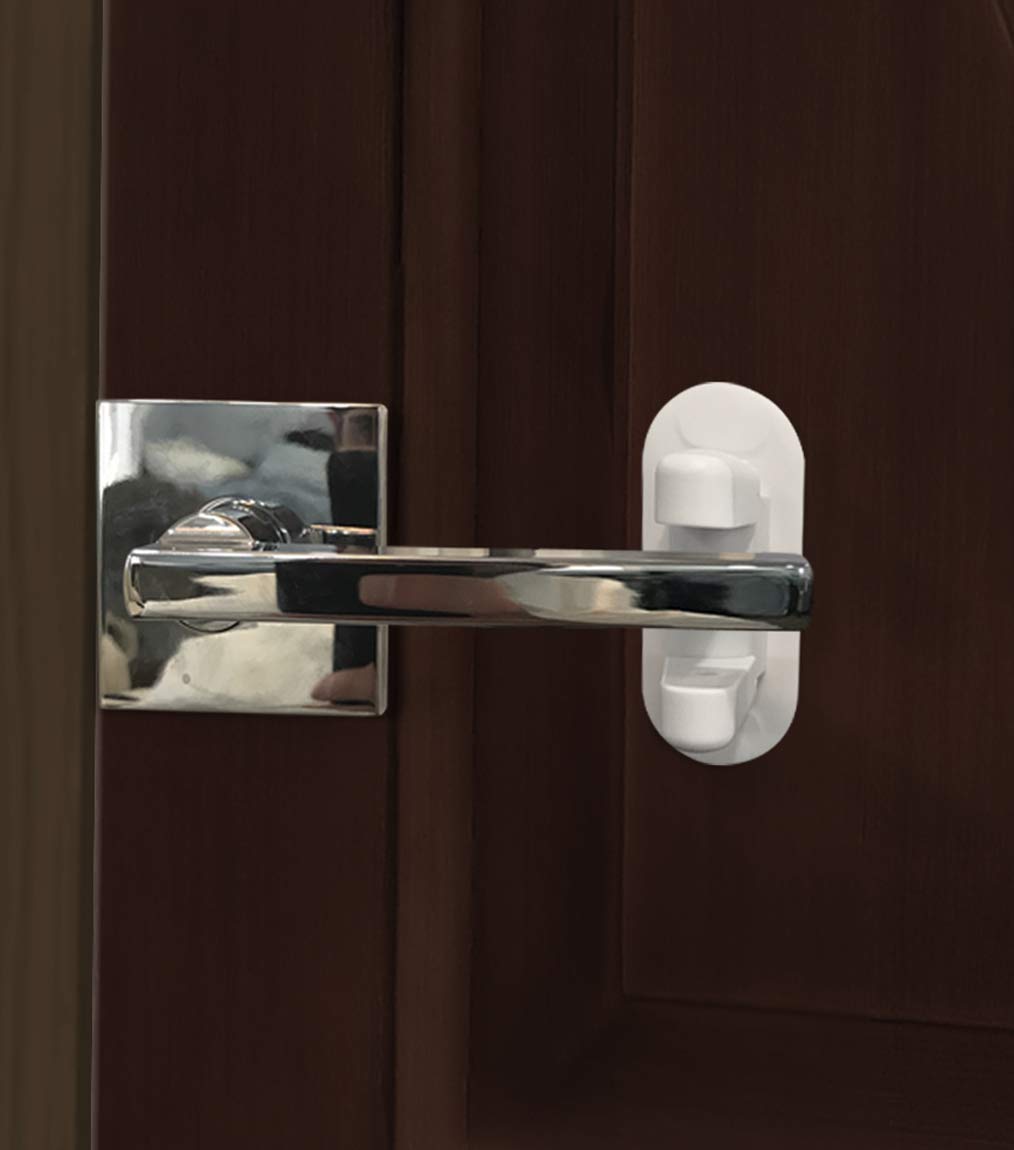 Door Lever Lock (6 Pack) Child Proof Doors & Handles, Adhesive - Child Safety by Tuut
