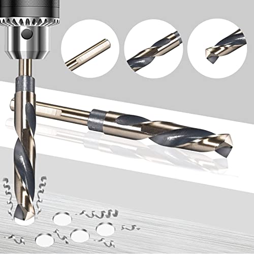 TA-VIGOR 20mm Reduced Shank Twist Drill Bits with 10mm Shank- Perfect for Drilling Steel,Copper,Aluminum Alloy-Made of High Speed Steel 4341